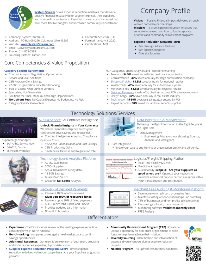 Capability Statement – System Stream